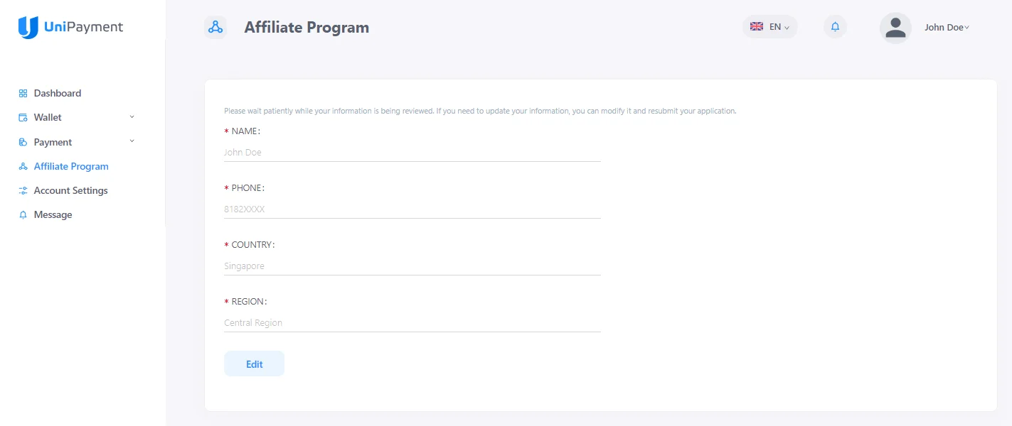UniPayment Affiliate Program | UniPayment
