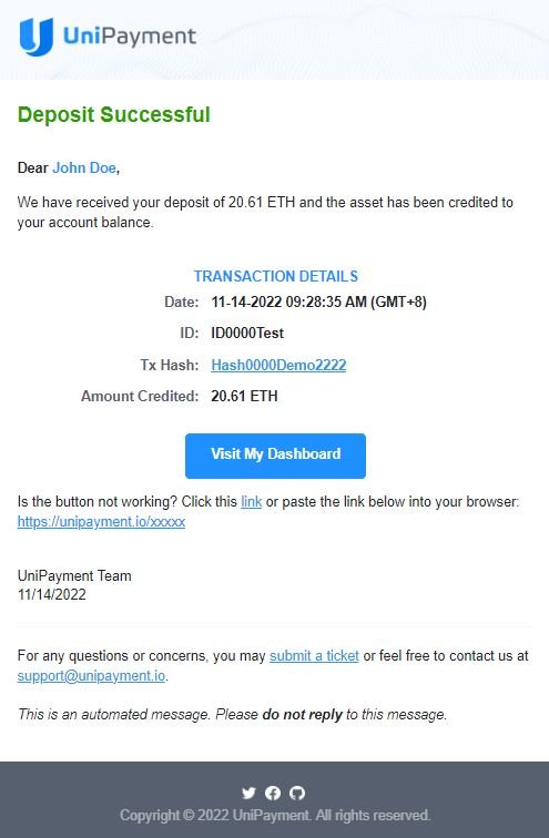 Deposit Operation Guide | UniPayment