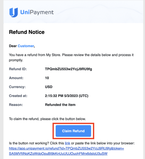 Refund Process | UniPayment