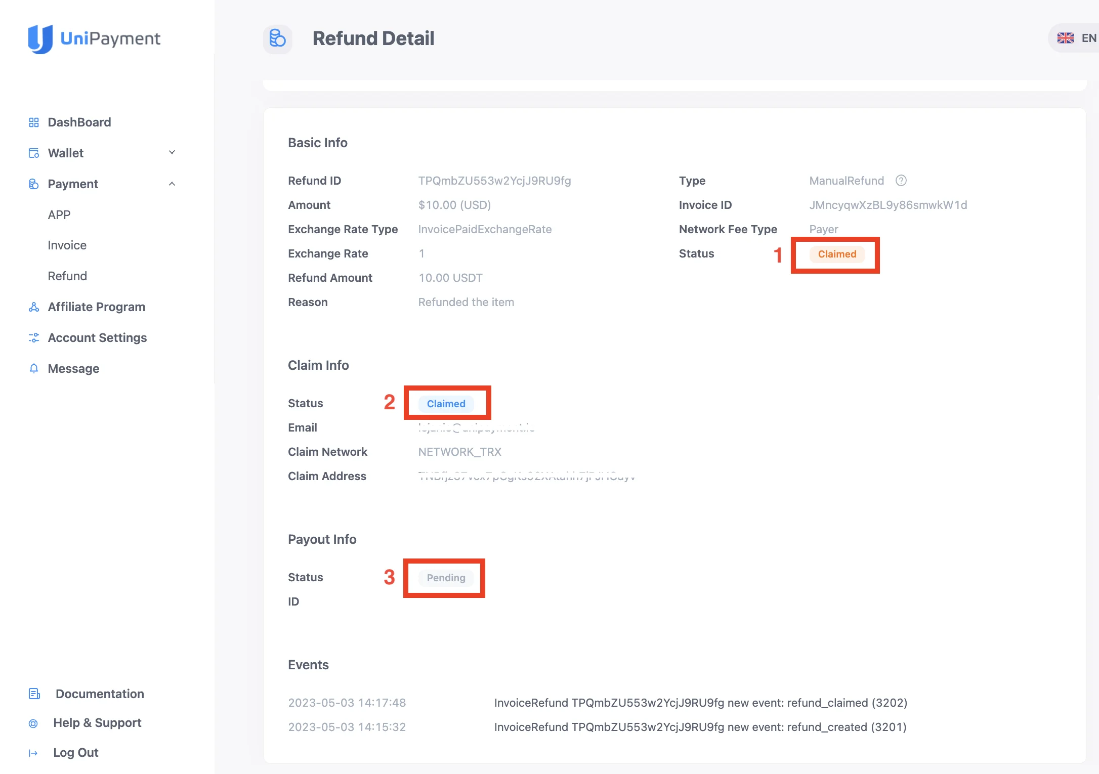 Refund Process | UniPayment