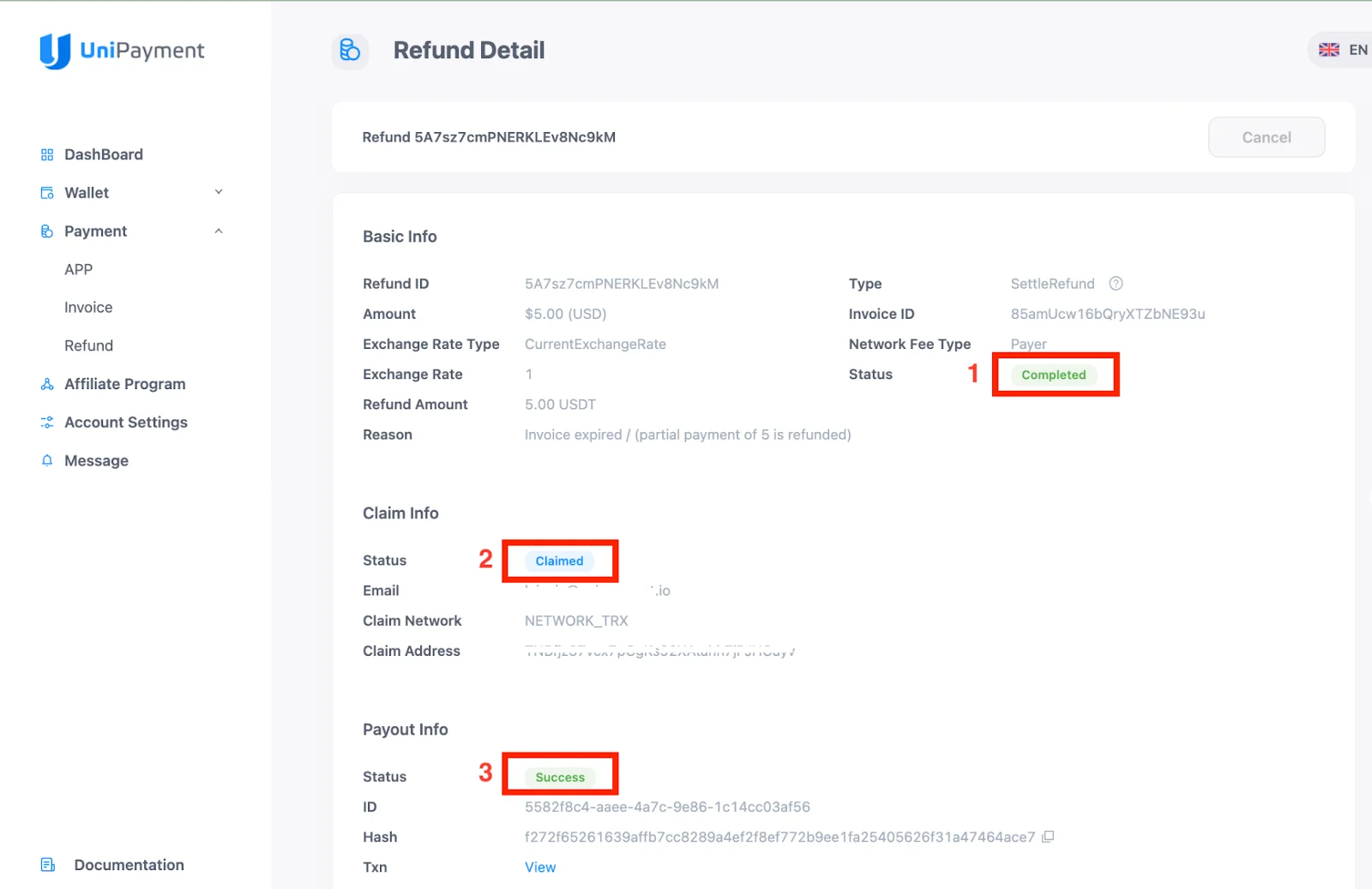 Refund Process | UniPayment