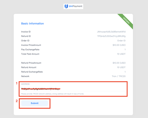 Refund Process | UniPayment