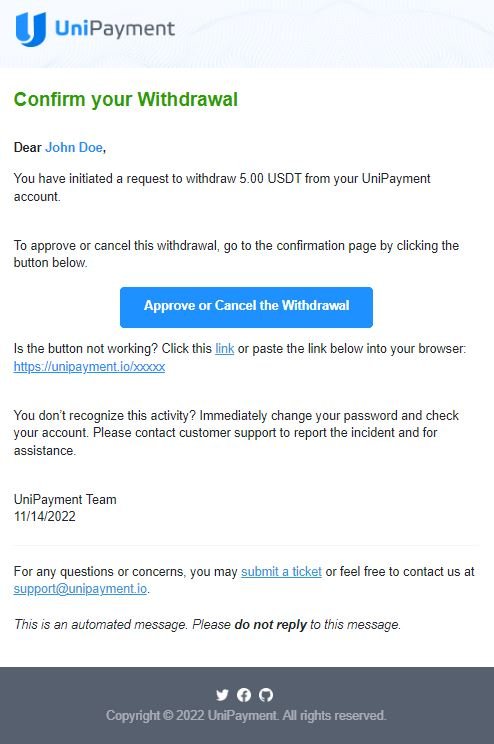 Withdrawal Operation Guide | UniPayment