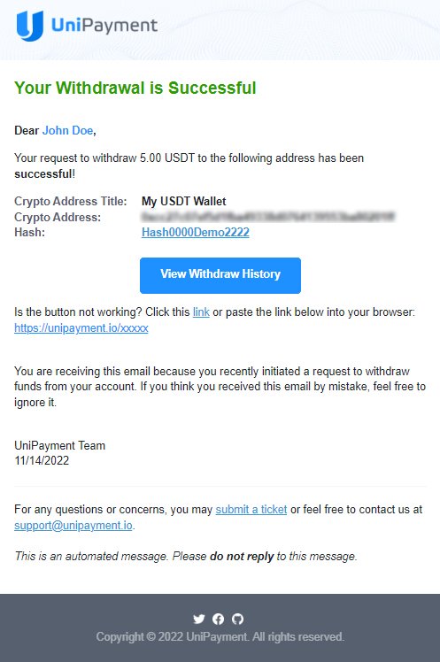 Withdrawal Operation Guide | UniPayment